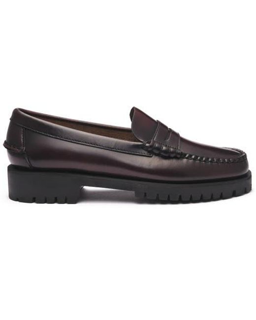 Sebago Dan Lug Penny Loafers in Black | Lyst