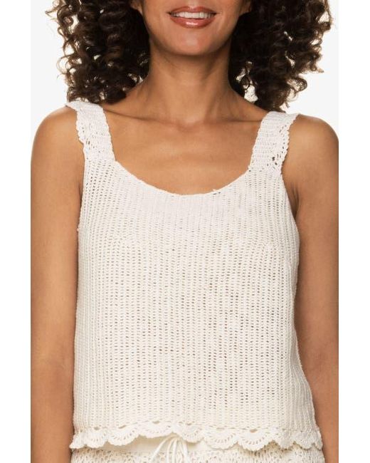 Helen Jon Scallop Crochet Tank in White | Lyst