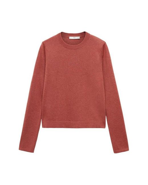 Mango Crewneck Sweater in Red | Lyst