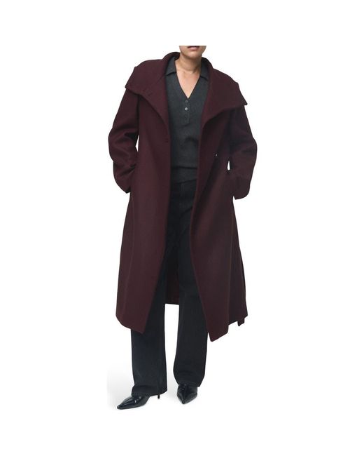 Mango Manteco Virgin Wool Blend Coat in Black | Lyst