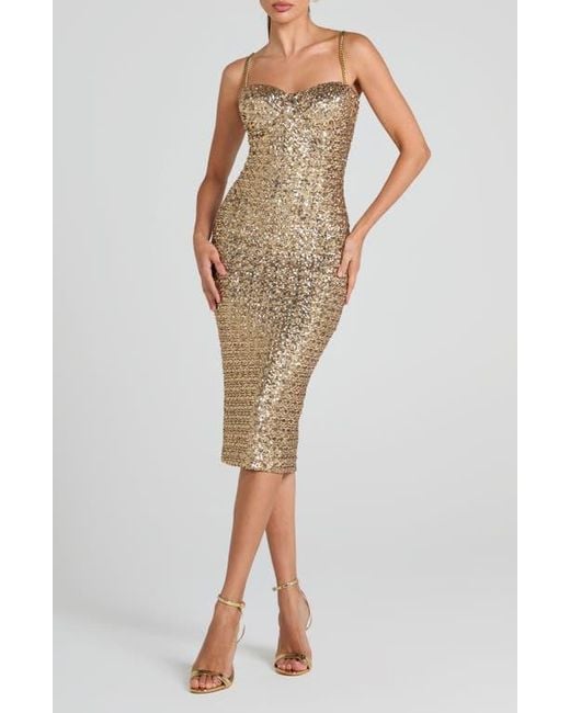 Nadine Merabi Nina Sequin Body-Con Cocktail Dress in Metallic | Lyst