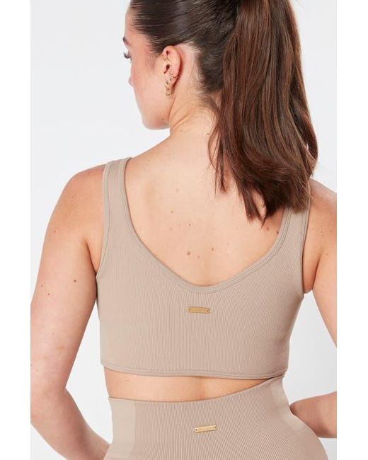 Twill Active Recycled Seamless Rib Dip Hem Sports Bra | Lyst