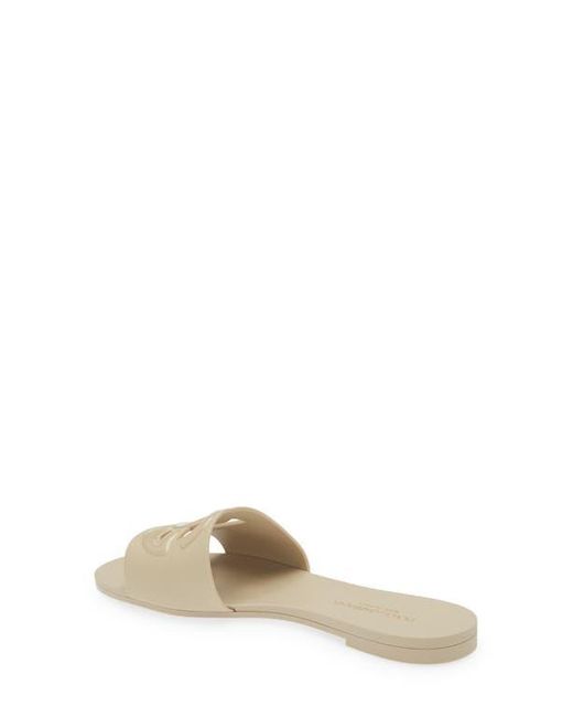 Dolce & Gabbana Bianca Interlock Slide Sandal in Natural | Lyst