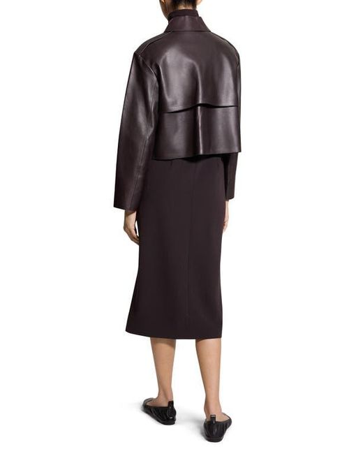 Theory Crop Leather Jacket | Lyst
