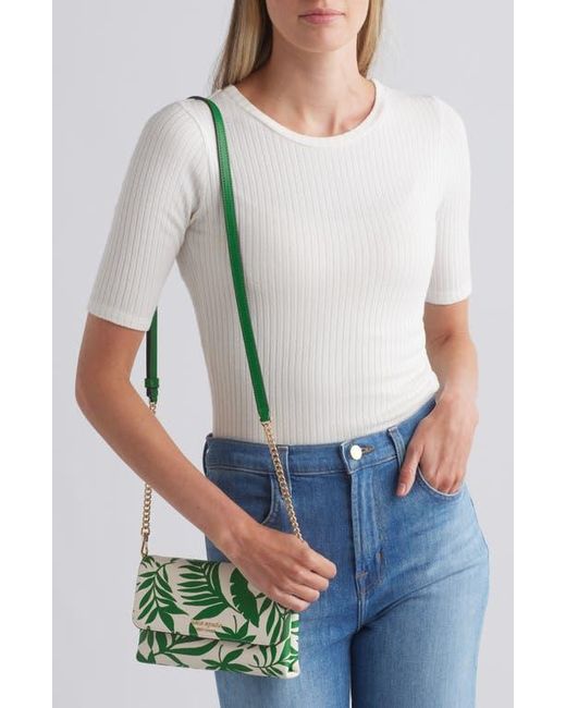 Kate Spade Carlyle Print Leather Wallet On A Chain in Green | Lyst
