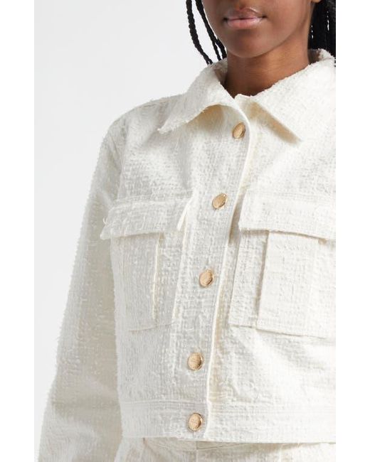 FARM Rio Cotton Tweed Jacket in White | Lyst