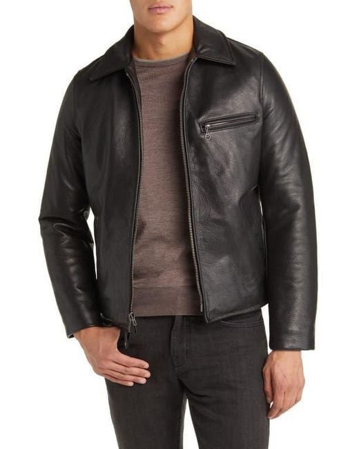 Schott Nyc Cowhide Leather Jacket in Black for Men | Lyst