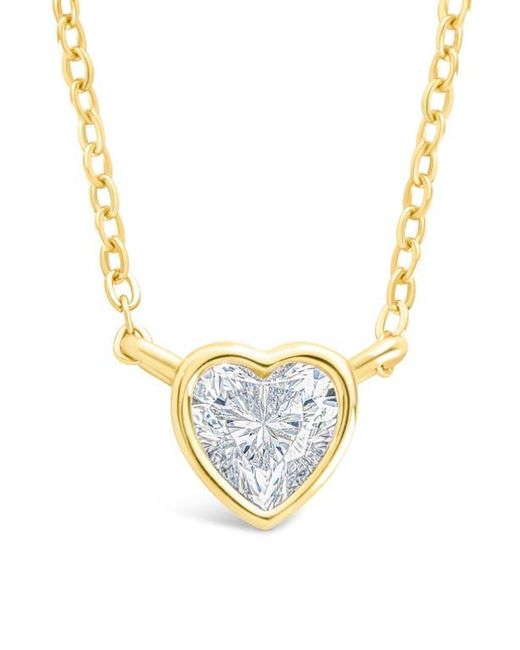 Sterling Forever Heart Bezel Pendant Necklace in Metallic | Lyst
