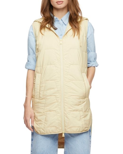 Bernardo Quilted Zip-up Hooded Vest in Natural | Lyst Bernardo Quilted Zip-up Hooded Vest in Natural | Lyst