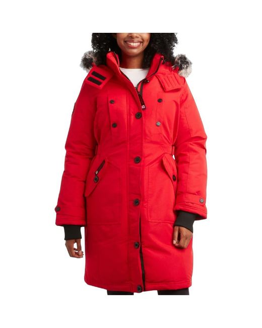 canada weather gear Long Winter Jacket in Red | Lyst