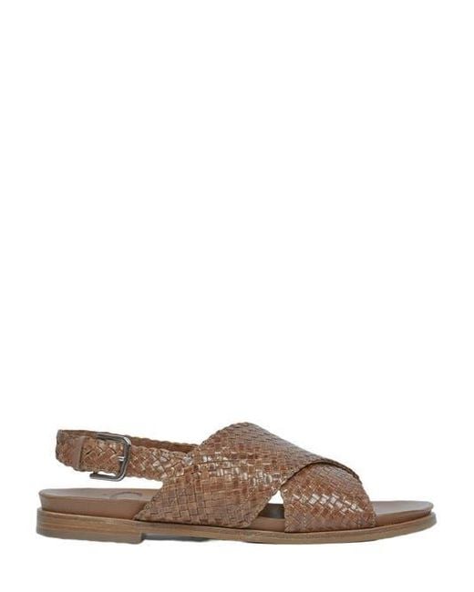 Celtic & Co. Leather Woven Crossover Sandal in Brown | Lyst