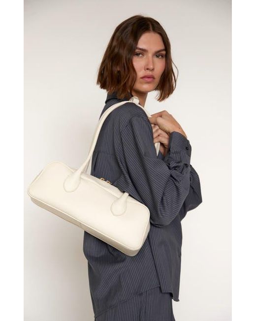HYER GOODS La Strada Leather East West Bag in White | Lyst