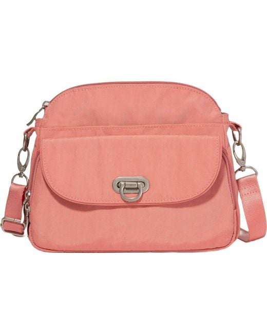 Baggallini Coastal Flip Lock Crossbody Bag in Pink | Lyst
