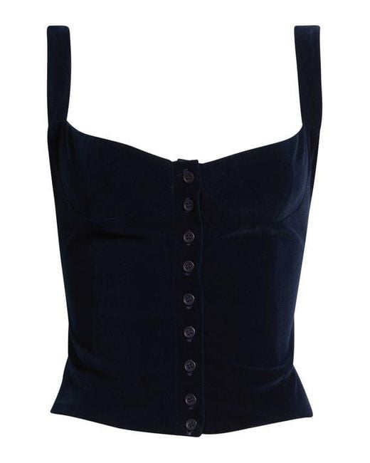 Bella Venice Julie Velveteen Corset Top in Blue | Lyst