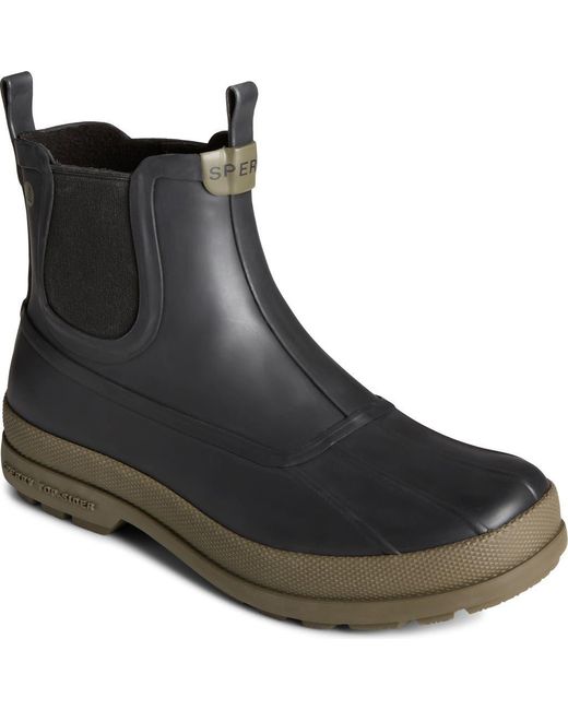 Sperry Top-Sider Cold Bay Waterproof Chelsea Rain Boot in Black for Men ...