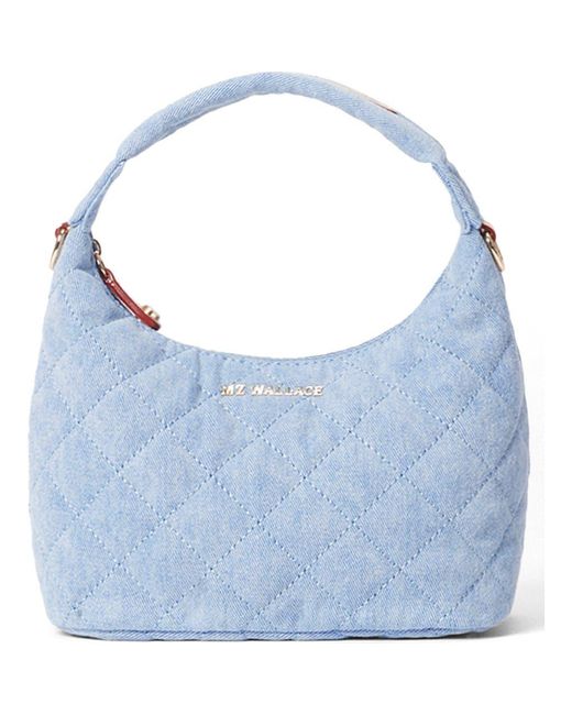 MZ Wallace Mini Metro Quilted Denim Hobo in Blue | Lyst