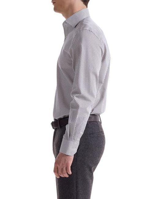 Bugatchi Alvin Shaped Fit Herringbone Button-Up Shirt in Blue for Men ...
