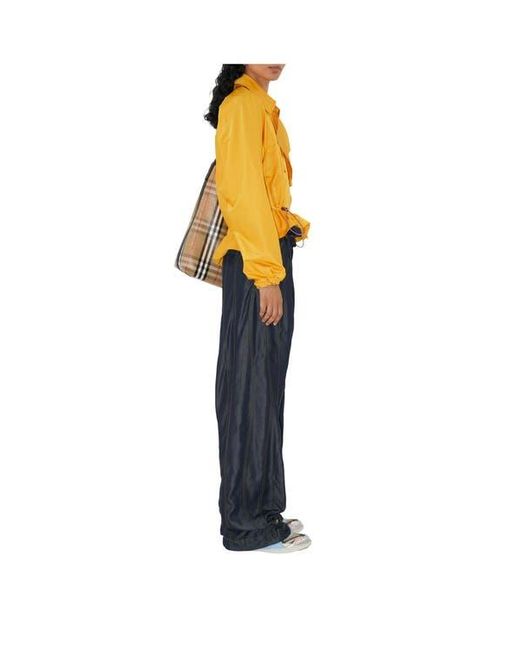 Burberry Satin Hooded Trench Jacket in Yellow | Lyst