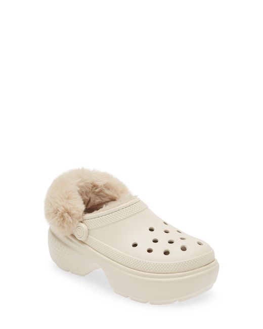 Crocs™ Gender Inclusive Stomp Faux Fur Platform Clog in White | Lyst