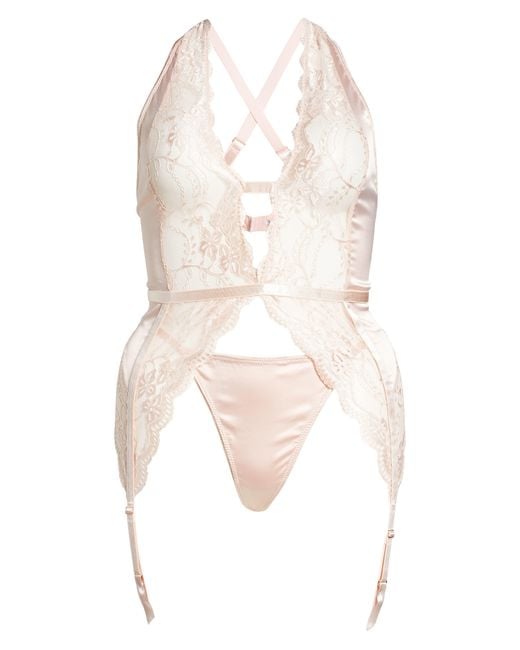 Oh La La Cheri Lace Basque in Pink | Lyst