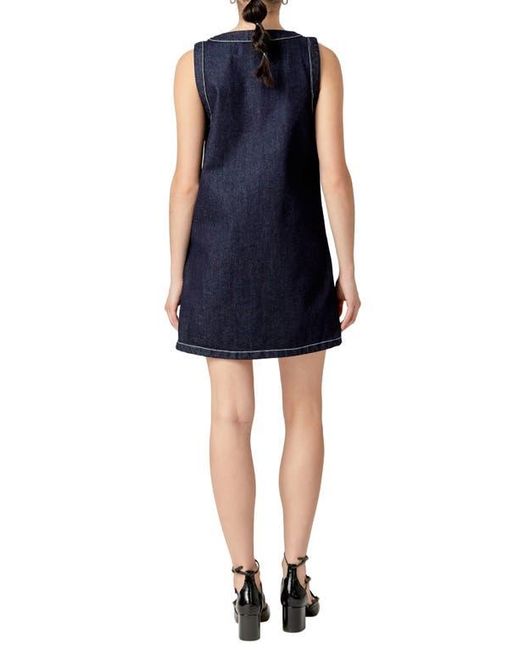 English Factory Sleeveless Denim Minidress in Blue | Lyst