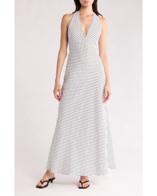 Reformation Delilah Linen Halter Maxi Dress in White | Lyst