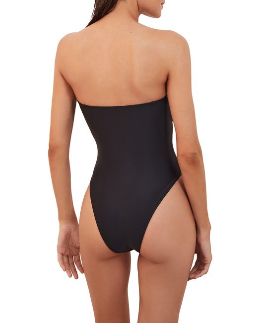 Vix Chris Plunge Strapless One Piece Swimsuit In Blue Lyst