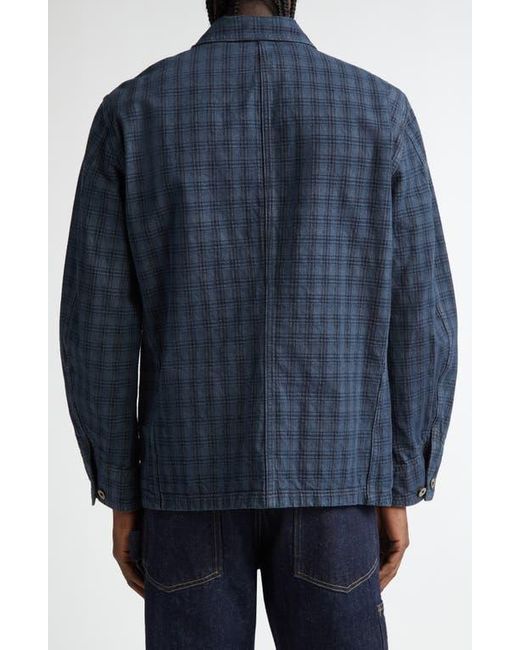 Ralph Lauren Check Jacquard Japanese Denim Engineer Coat in Blue for ...
