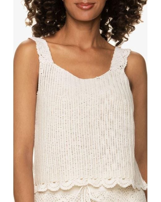 Helen Jon Scallop Crochet Tank in White | Lyst