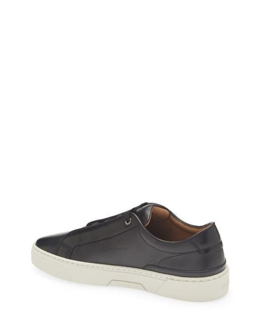 BOSS Gary Textured Leather Low Top Sneaker in Black for Men | Lyst