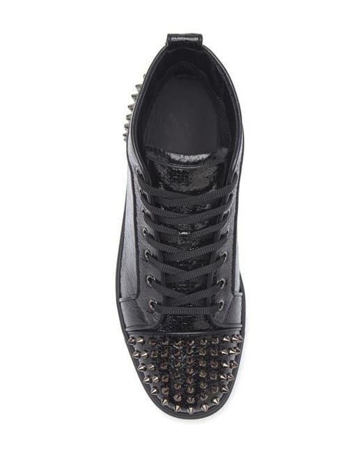 Christian Louboutin Lou Spikes 2 Flat Snakeskin Embossed High Top ...