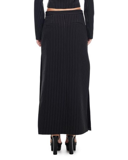 Lioness Lune Pinstripe Low Rise Maxi Skirt in Black | Lyst