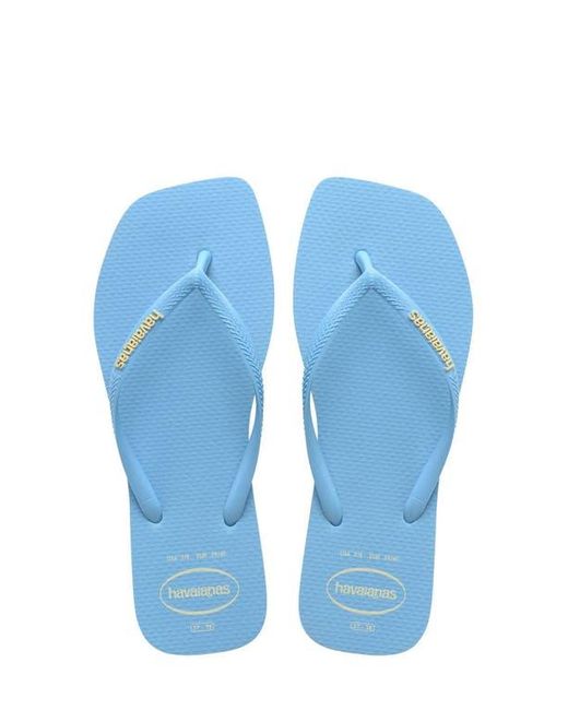 Havaianas Slim Square Logo Flip Flop in Blue | Lyst
