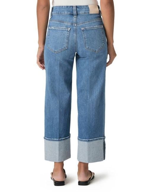 PAIGE Sasha High Waist Ankle Wide Leg Jeans in Blue | Lyst