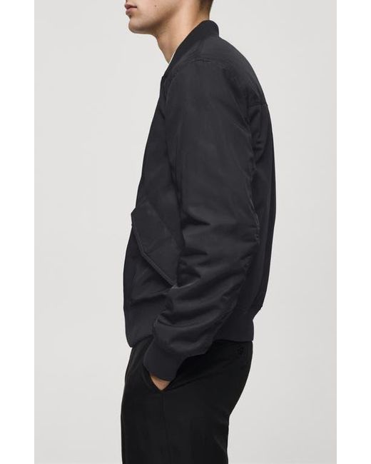 Mango Water Repellent Quilted Bomber Jacket in Black for Men | Lyst