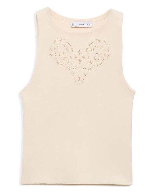 Mango Floral Embroidery Tank in Blue | Lyst