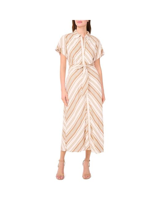 Halogen® Tie Front Dolman Sleeve Maxi Dress in Pink | Lyst