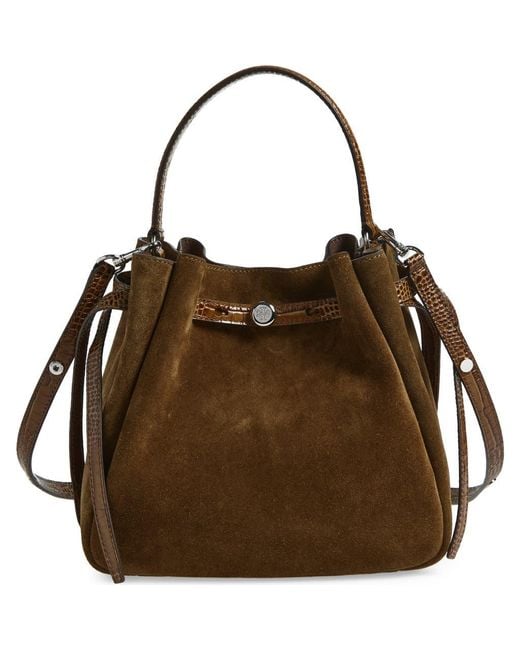 Tory Burch Romy Suede Bucket Bag in Brown | Lyst