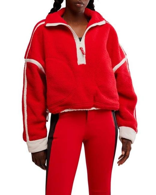 Free People Fp Movement Mountain High Fleece Half Zip Pullover in Red ...