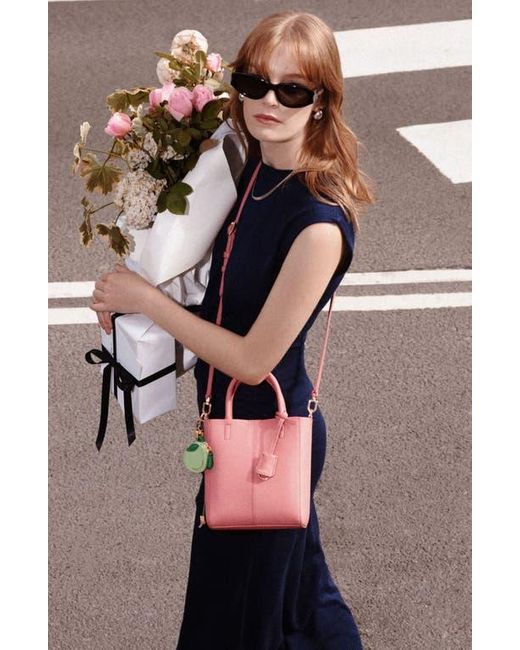 Maison De Sabre Mini Leather Soft Tote in Pink | Lyst