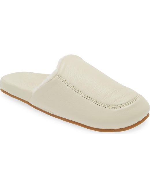 Olukai Konea Genuine Shearling Lined Mule in White | Lyst