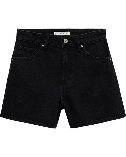Mango Zoey Denim Shorts in Black | Lyst
