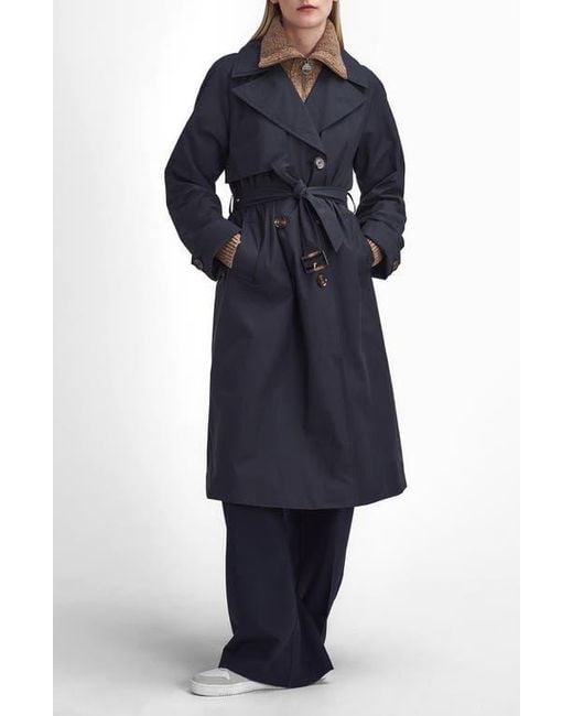 Barbour Gwyn Water Resistant Trench Coat in Blue | Lyst