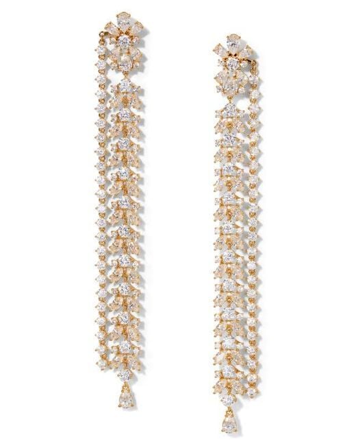 Nadri Starlet Extra Long Linear Drop Earrings in White | Lyst