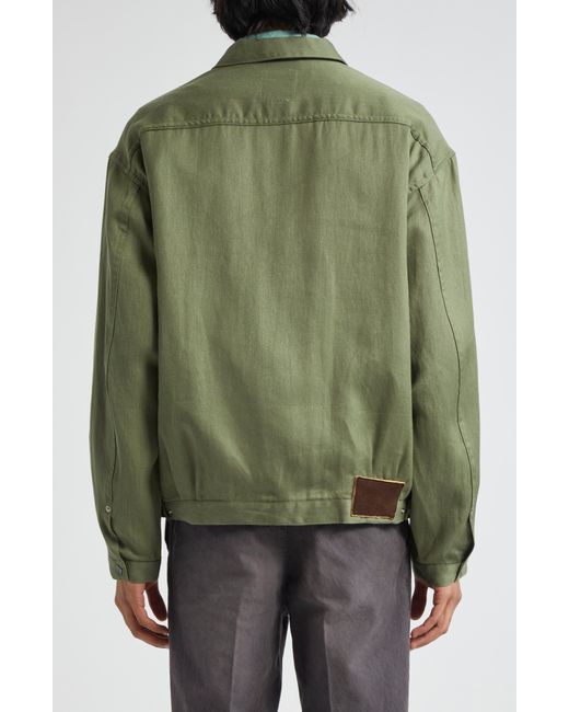 Visvim 101xx Linen & Wool Trucker Jacket in Green for Men | Lyst