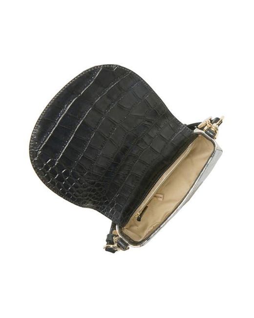 Brahmin Briar Croc Embossed Leather Crossbody Bag in Gray | Lyst