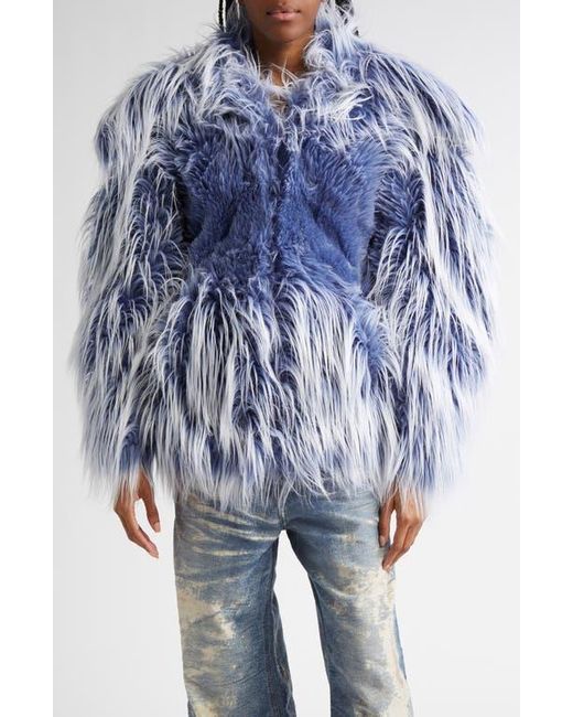 DIESEL Caby Faux Fur Coat in Blue | Lyst