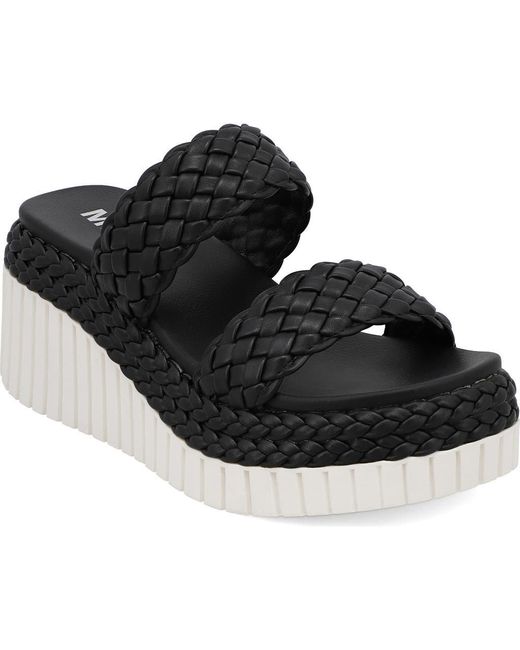 MIA Yoshi Platform Wedge Sandal in Black | Lyst