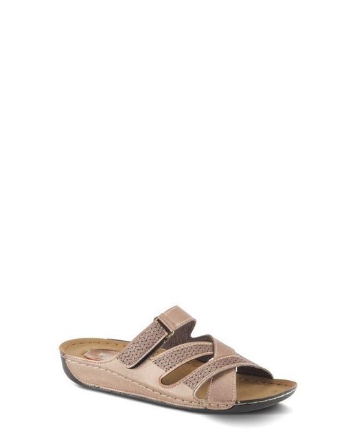 Flexus by Spring Step Karl Slide Sandal in Brown | Lyst