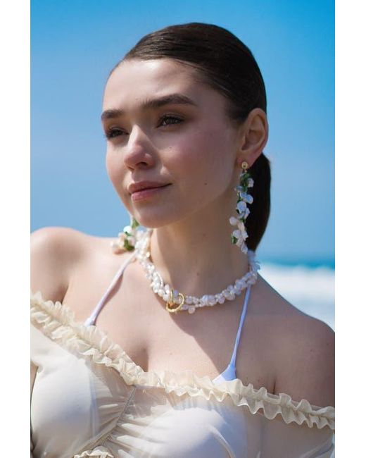 Classicharms Nina Multi-Strand Baroque Pearl Choker Necklace in White ...
